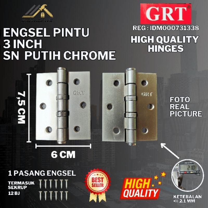Jual Engsel Pintu Jendela Tebal GRT HPP ERDOS 3 VIPER Inch Tebal 2 mm ...