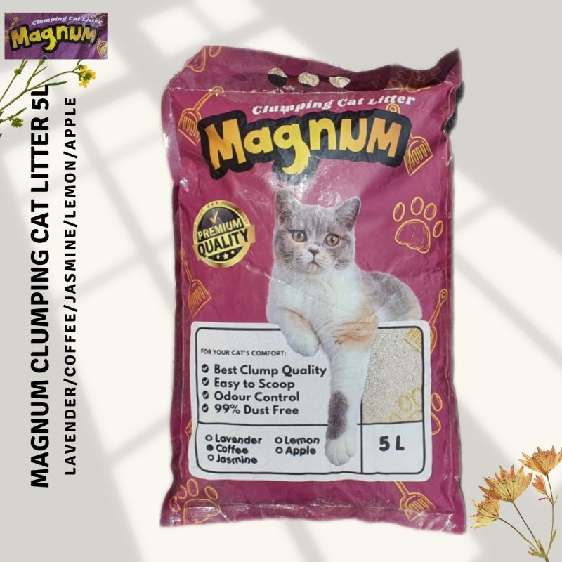 Jual MAGNUM CAT LITTER 5lt - Pasir Kucing Gumpal & Wangi Berat Bersih 5 ...