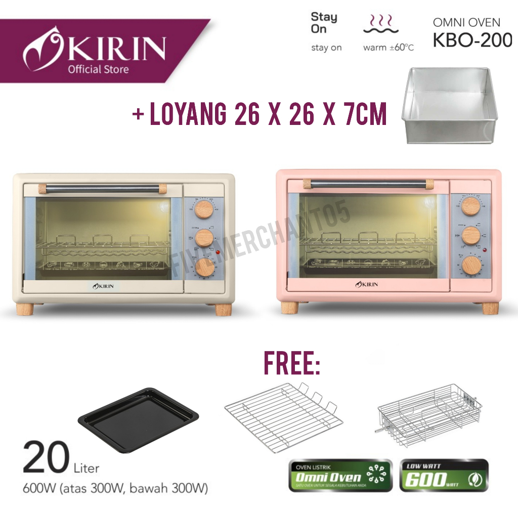 Jual Oven Kirin KBO 200 20 L Panggang Rotisserie Low Watt Grill Omni KBO200 Watt Rendah ...