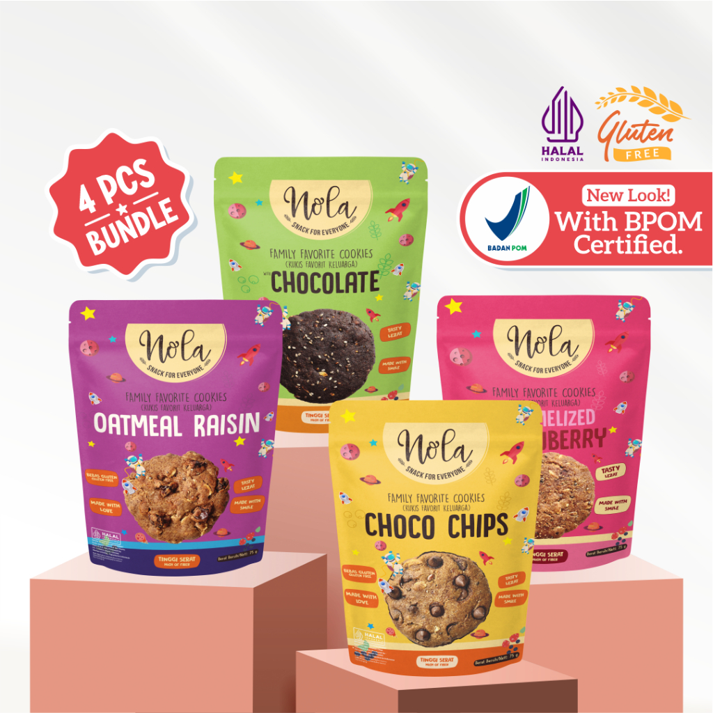 Jual Paket Nola Gluten Free Cookies 4 Varian | Shopee Indonesia