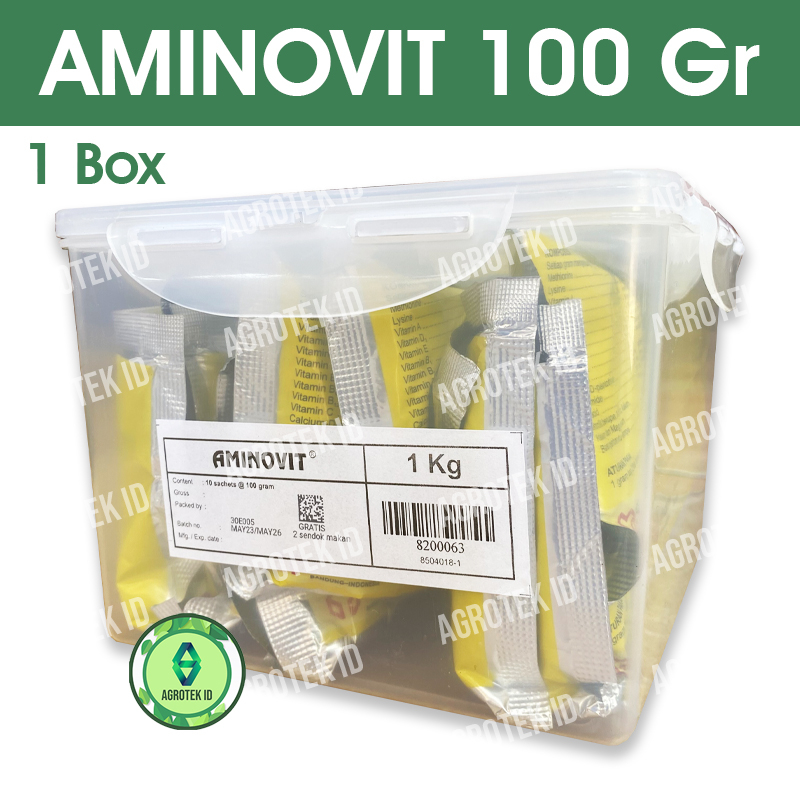 Jual AMINOVIT 100 gram 1 Box Isi 10 Sachet Vitamin Ayam Petelur | Shopee Indonesia