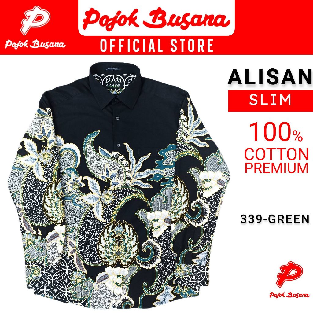Jual Pojok Busana Alisan Kemeja Lengan Panjang Batik Pria Slim Fit Art ...