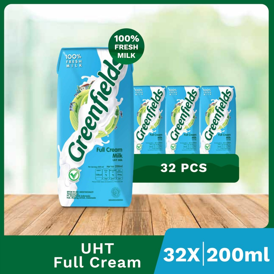 Jual SUSU GREENFIELDS / Greenfield UHT 200 ml - Per Dus Isi 32pcs | Shopee Indonesia