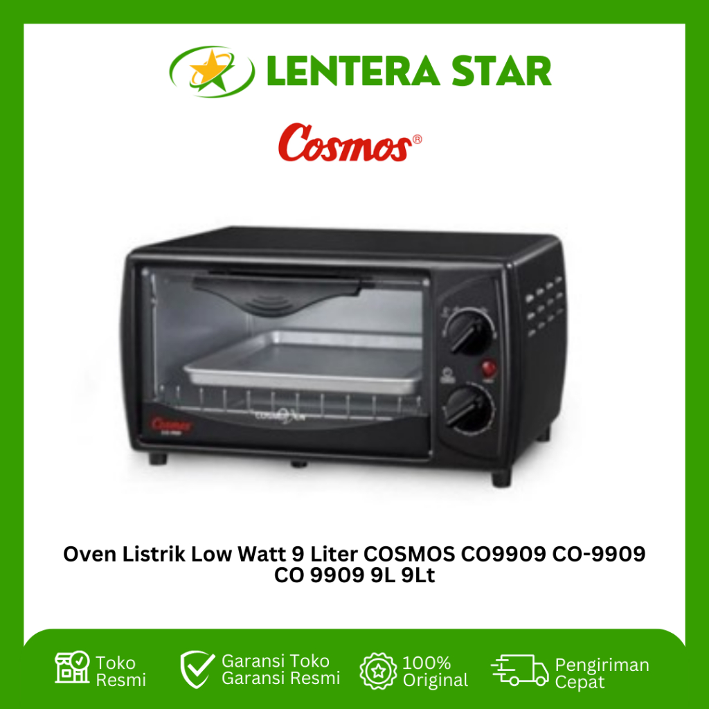 Jual Oven Listrik Low Watt 9 Liter COSMOS CO9909 CO-9909 CO 9909 9L 9Lt Hitam / Putih | Shopee ...