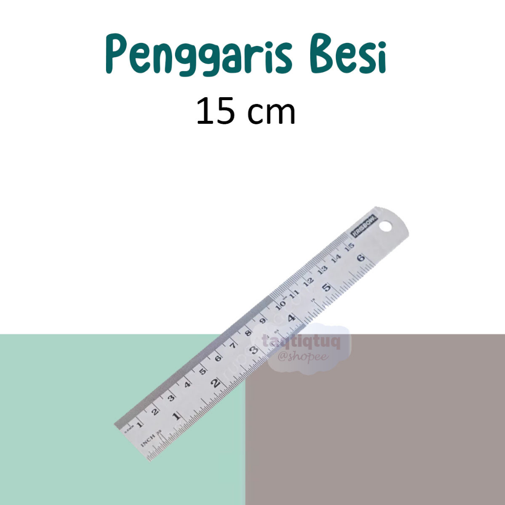 Jual TQ Penggaris Besi 15 cm Stainless Steel Ruler Mistar Alat Tulis Kantor ATK Peralatan ...