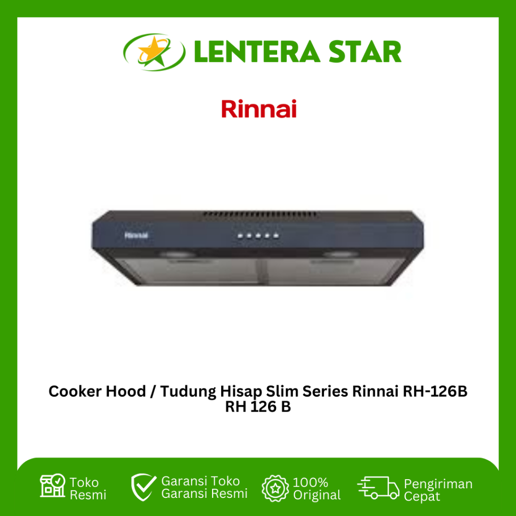 Jual Cooker Hood / Tudung Hisap Slim Series Rinnai RH-126B RH 126 B | Shopee Indonesia