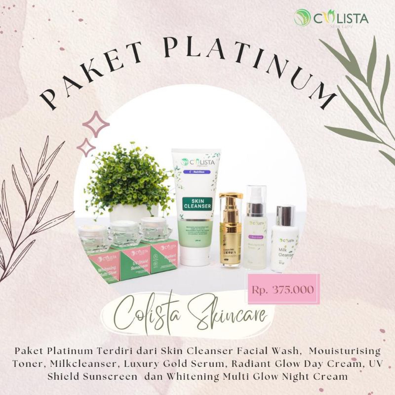 Jual Paket Platinum Colista skincare (PAKET TERLENGKAPP) | Shopee Indonesia