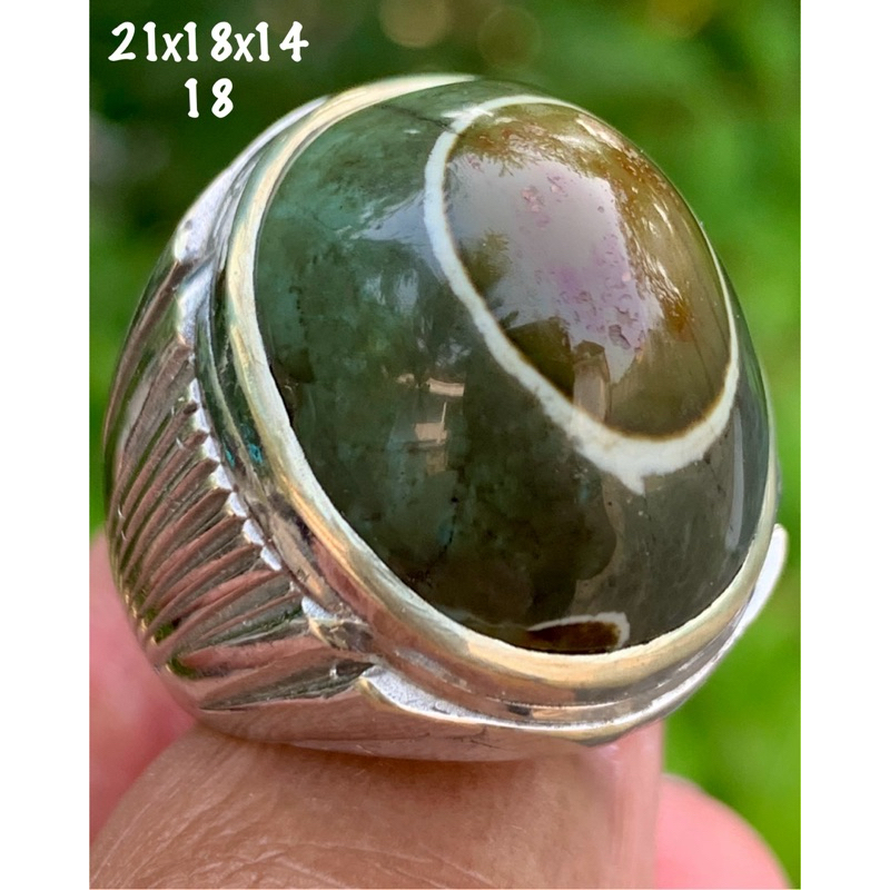 Jual Cincin Batu Akik Natural Garut Puser Mata Jumbo Jenong (asli alam ...