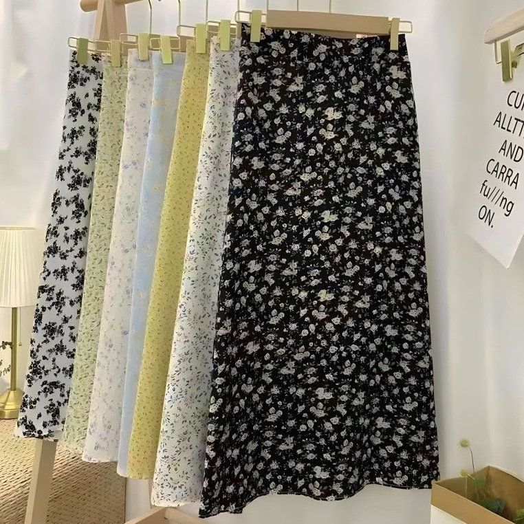 Jual ROK MOTIF BUNGA / ROK DAILY KOREAN STYLE / LILY FLORAL VINTAGE ...