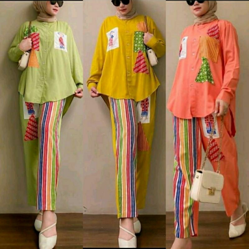 Jual ONE SET PANJANG LURIK CERIA SEMERBAK BATIK ORIGINAL SETELAN ...