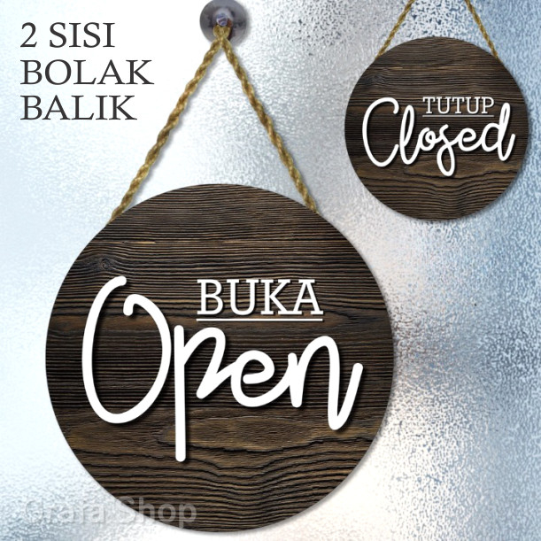 Jual Sign Board Tulisan OPEN CLOSE ( buka tutup ) gantung bolak balik ...