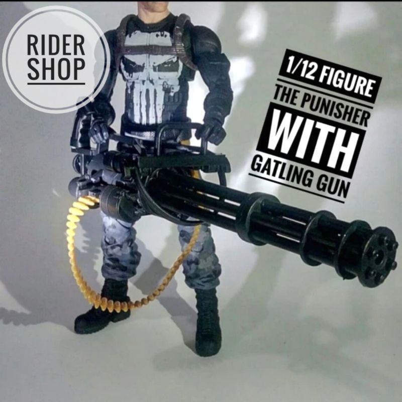 Jual skala 1/6 dan 1/12 miniatur gatling machinegun figure kitbash shf ...