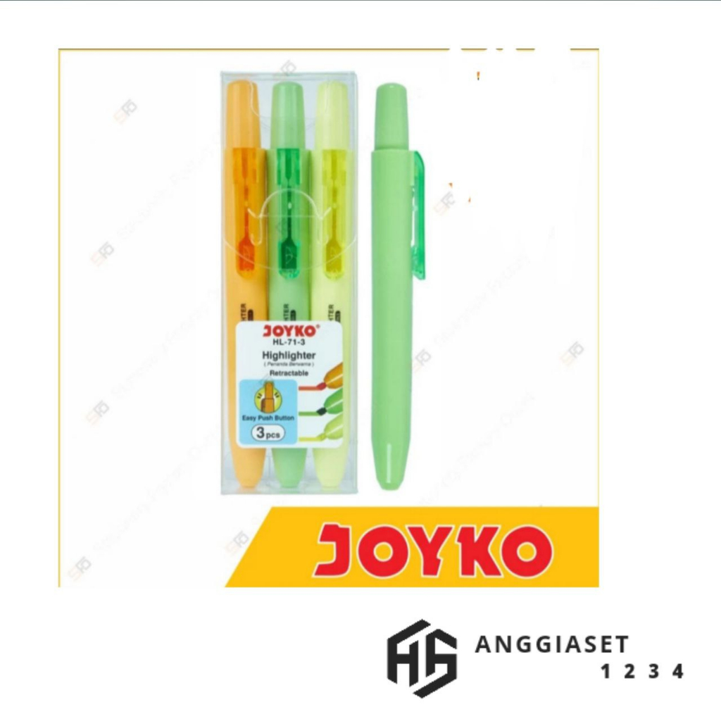 Jual highlighter clicker joyko HL-71 SET - rectactable push button ...
