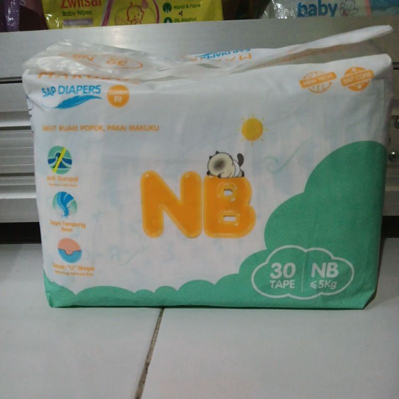 Jual MAKUKU SAP DIAPERS COMFORT+ NB 30 | Shopee Indonesia