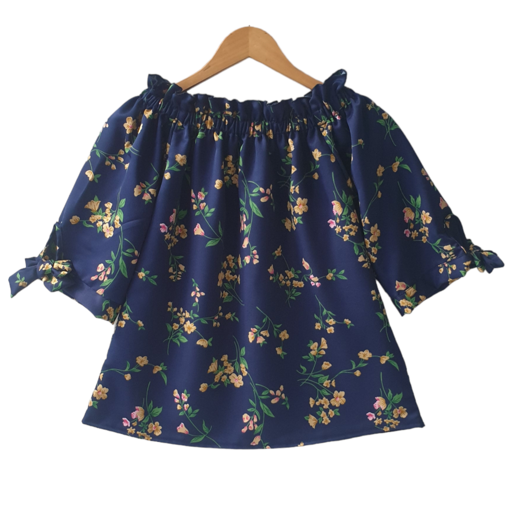 Jual Limited New Blouse Sabrina Motif Bunga Atasan Wanita Baju Fashion ...