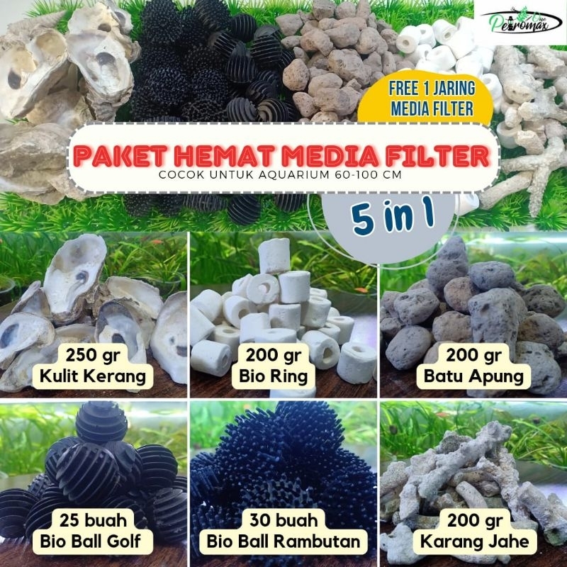 Jual MEDIA FILTER PAKET KOMPLIT AQUARIUM DAN KOLAM | Shopee Indonesia