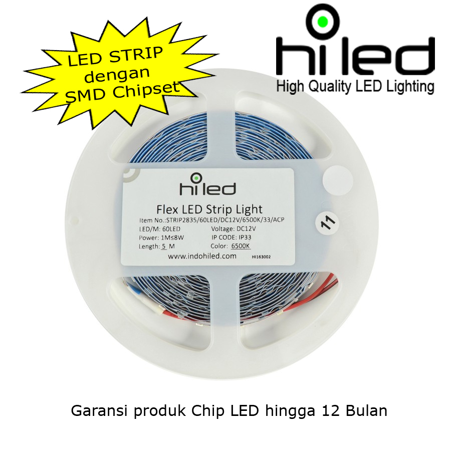 Jual HILED Lampu LED Strip 2835 60 LED 5 Meter Indoor.IP 33. lampu drop ceiling. led selang ...