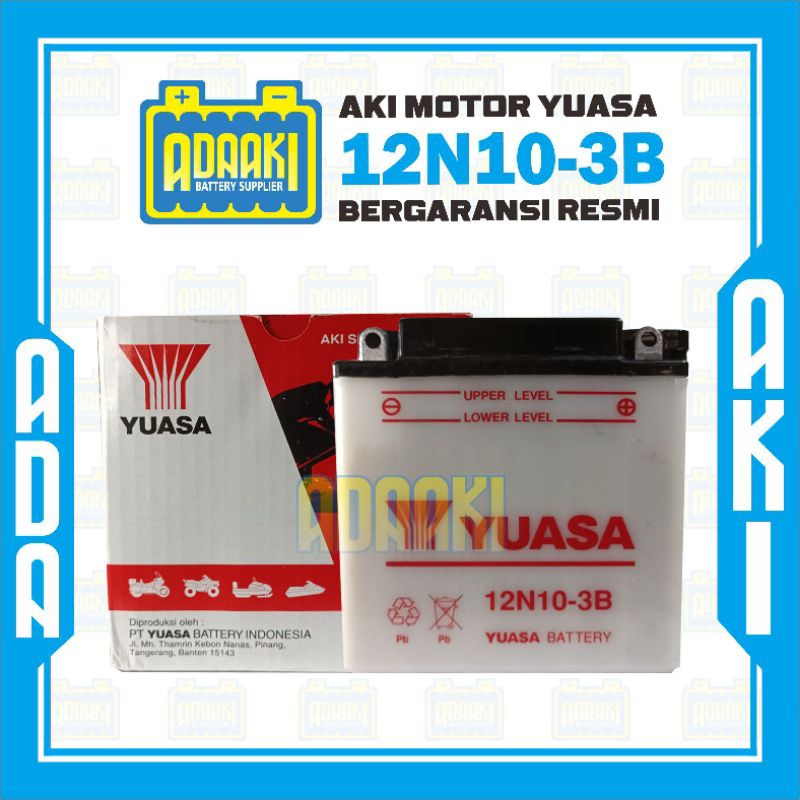 Jual Aki Motor Tiga Roda Yuasa 12N10-3B untuk Viar, Vespa Excel, Binter Mercy, Thunder 250 th00 ...