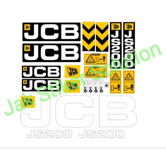 Jual STICKER ALAT BERAT STIKER Excavator JCB JS200 BAHAN HIGH QUALITY ...