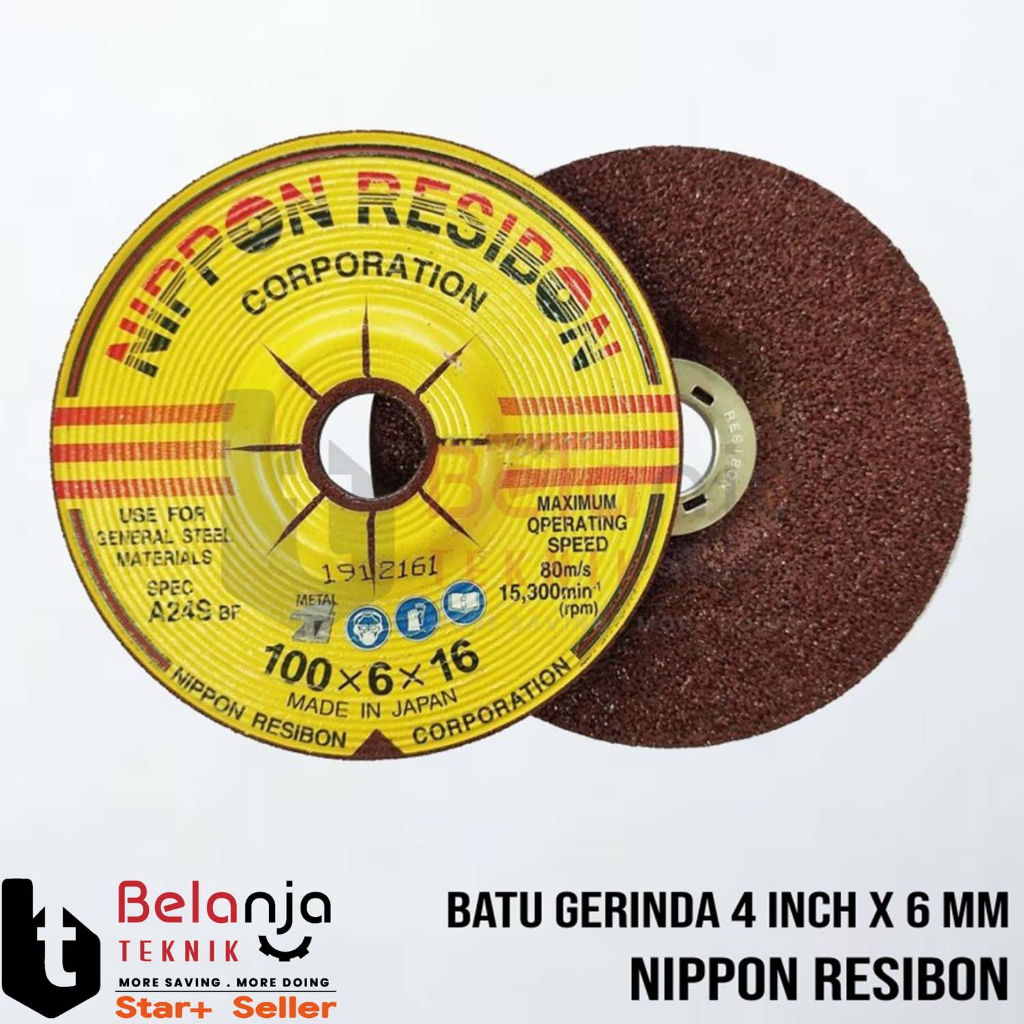 Jual Nippon Resibon Batu Gerinda 4 Inch x 6 mm Batu Asah Besi Poles ...