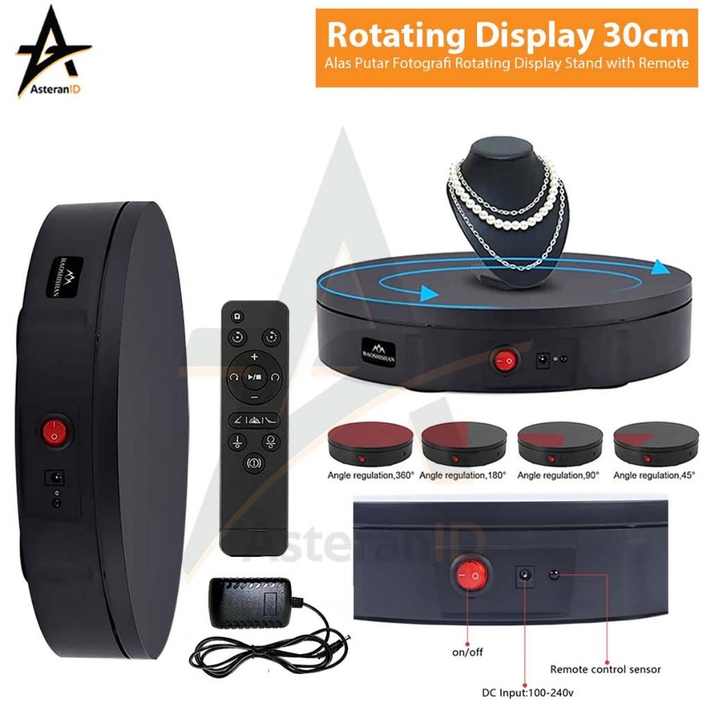 Jual Alas Putar Fotografi Rotating Display Stand with Remote 30 cm ...