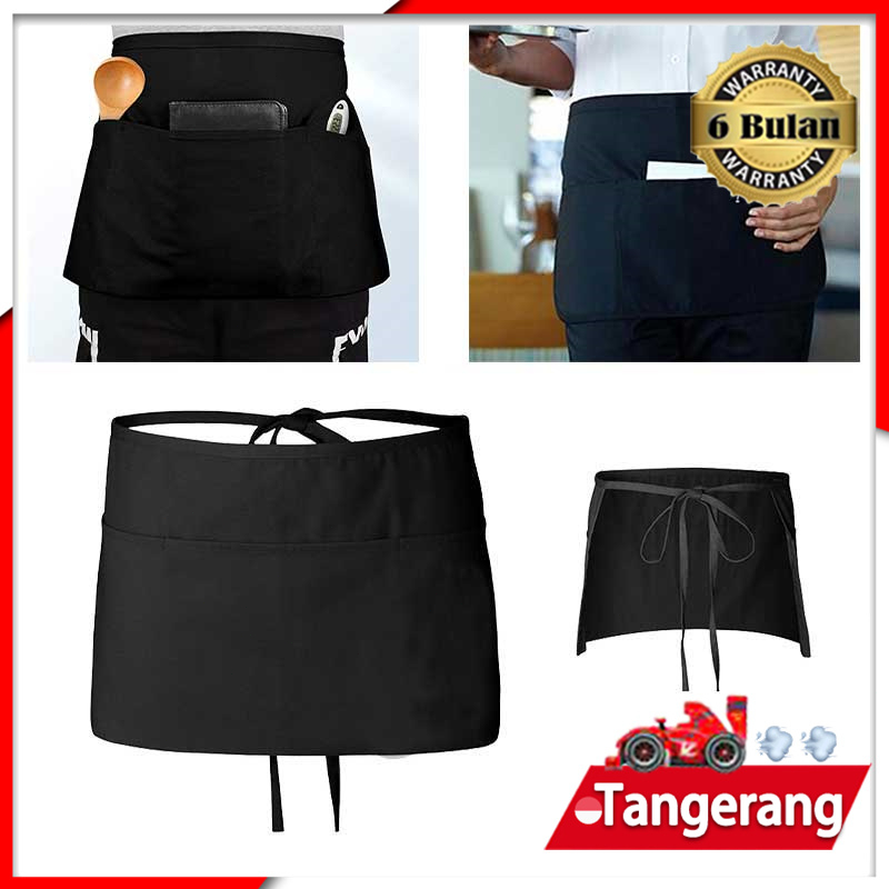 Jual 3 Kantong Celemek Setengah Badan / Celemek Waiters / Celemek ...