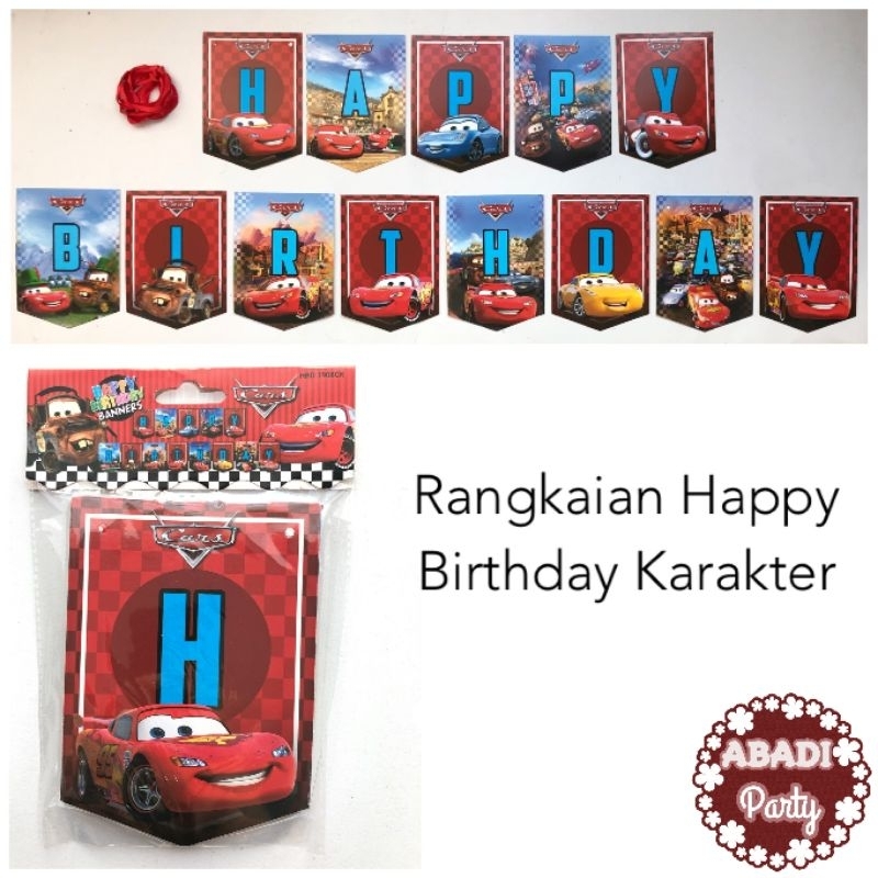 Jual Rangkaian HBD Segi5 Karakter Cowo / Banner Kertas Tayo / Banner ...