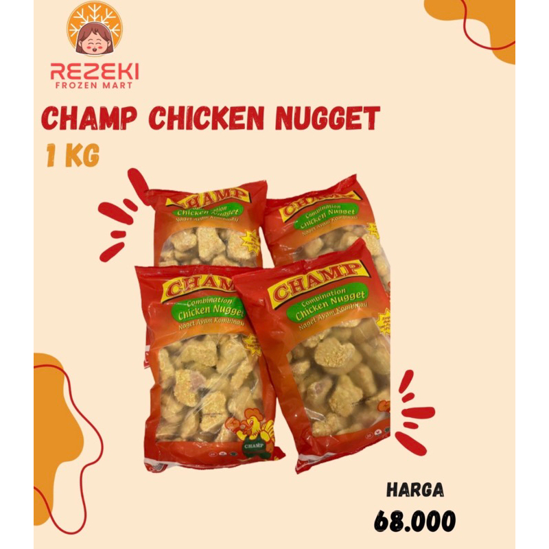 Jual Champ Nugget 1 Kg | Naget Ayam Kombinasi | Frozen Food Murah ...