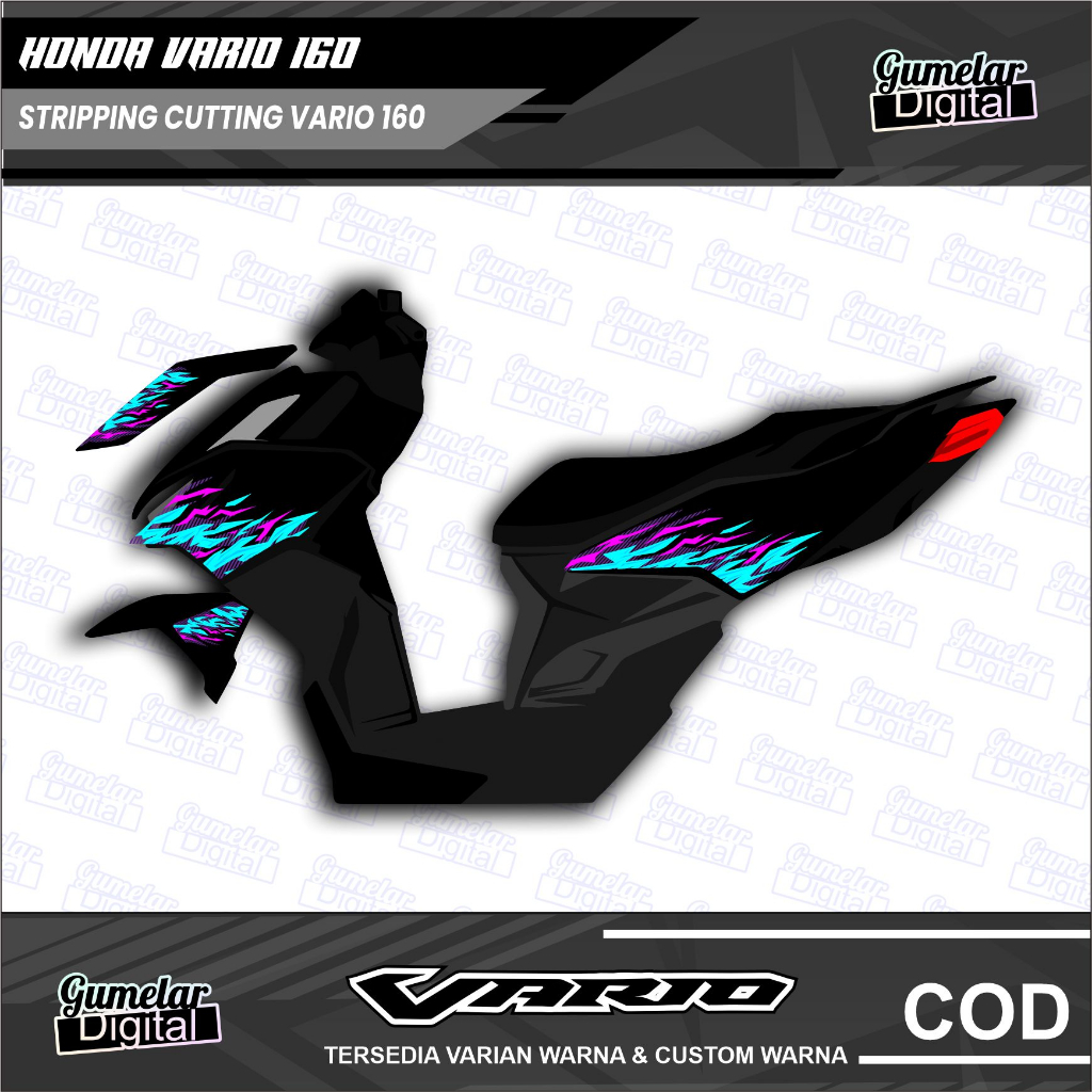 Jual STRIPPING SIMPEL HONDA VARIO 160 API PELANGI SUDAH DI CUTTING ...