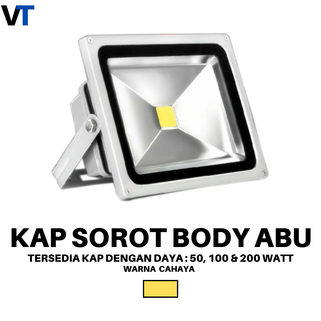 Jual Lampu Kap Sorot Led Body Abu / Lampu Sorot Led / Lampu Tembak / Flood Lamp Led / Lampu ...