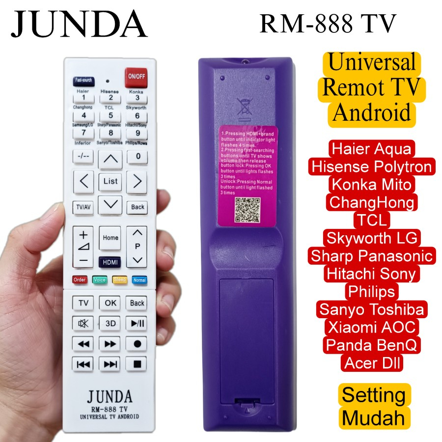 Jual Remote JUNDA Universal LCD LED Smart TV Android dan TV Cina | Shopee Indonesia