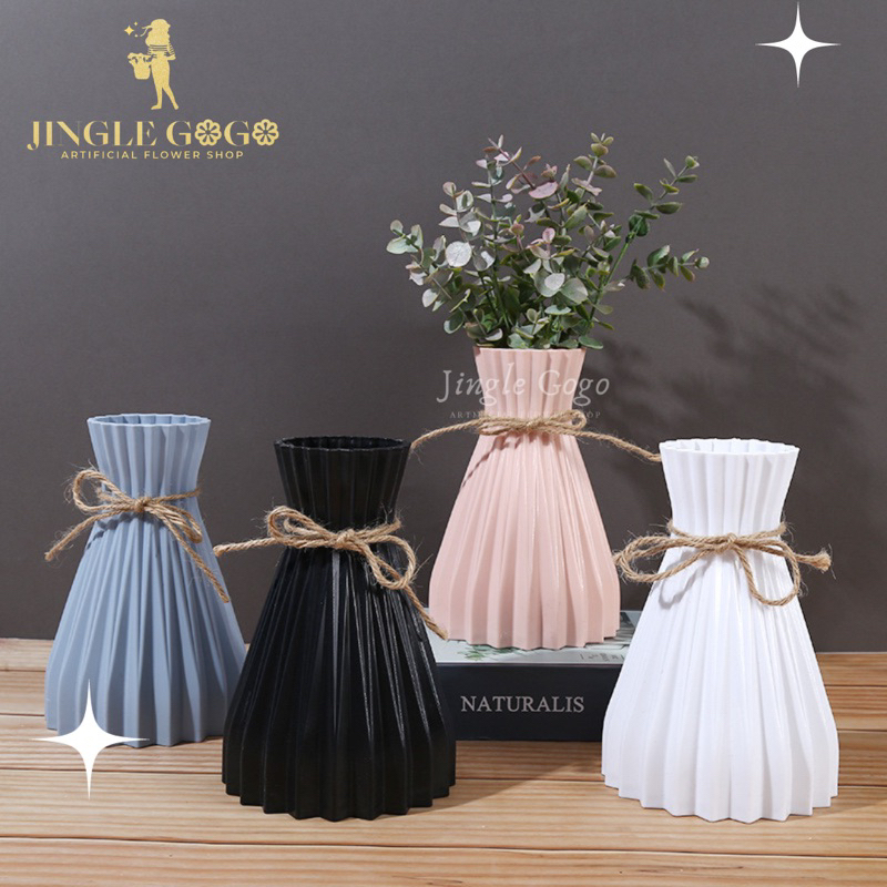 Jual Vas Bunga Plastik Aesthetic Pot Nordic Melamin Pajangan Meja ...