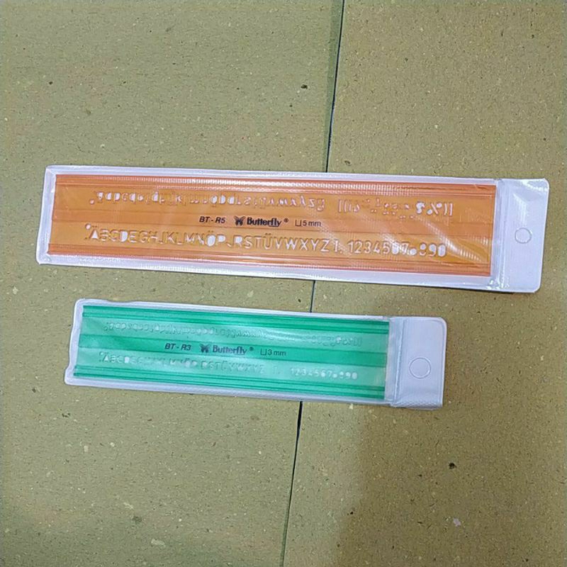 Jual Mal huruf Penggaris cetakan huruf Butterfly 3 ml 0,3 dan 5 ml 0,5 ...