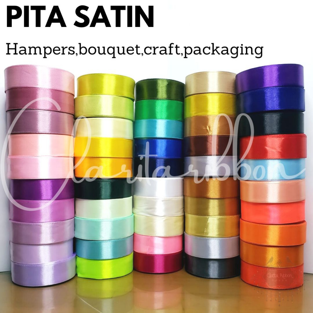 Jual Pita satin 2.5cm 1" inch Pita Craft Pita Bouquet Pita Hampers ...