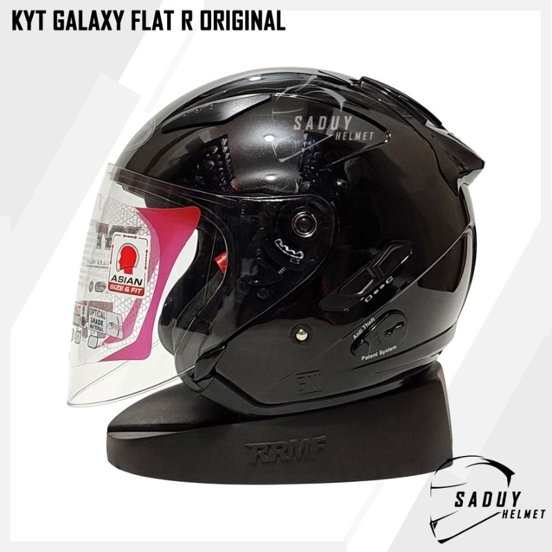 Jual KYT GALAXY FLAT R SOLID BLACK GLOSSY / HITAM METALIK - HELM HALF ...