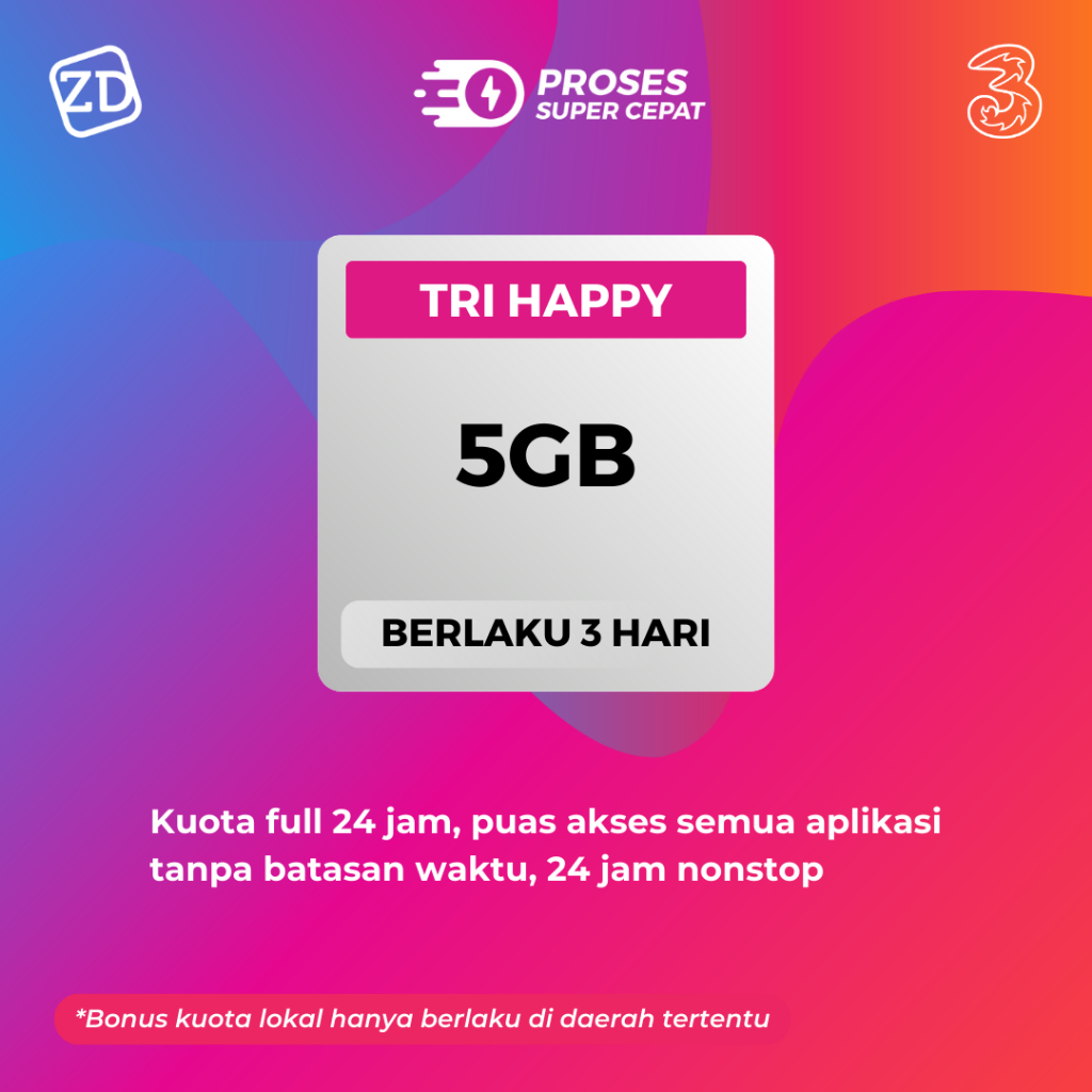 Jual Paket Data Tri AON, Happy, Home, dan Unlimited Nasional | Shopee Indonesia