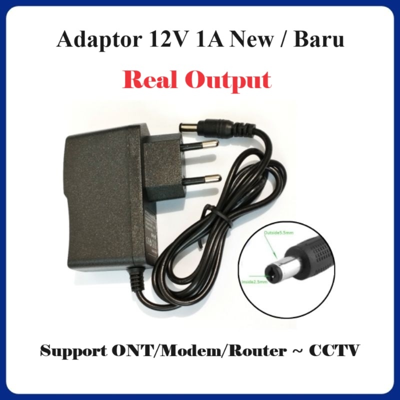 Jual Adaptor 12V 1A New/Baru Real Output for Modem - CCTV dll | Shopee ...