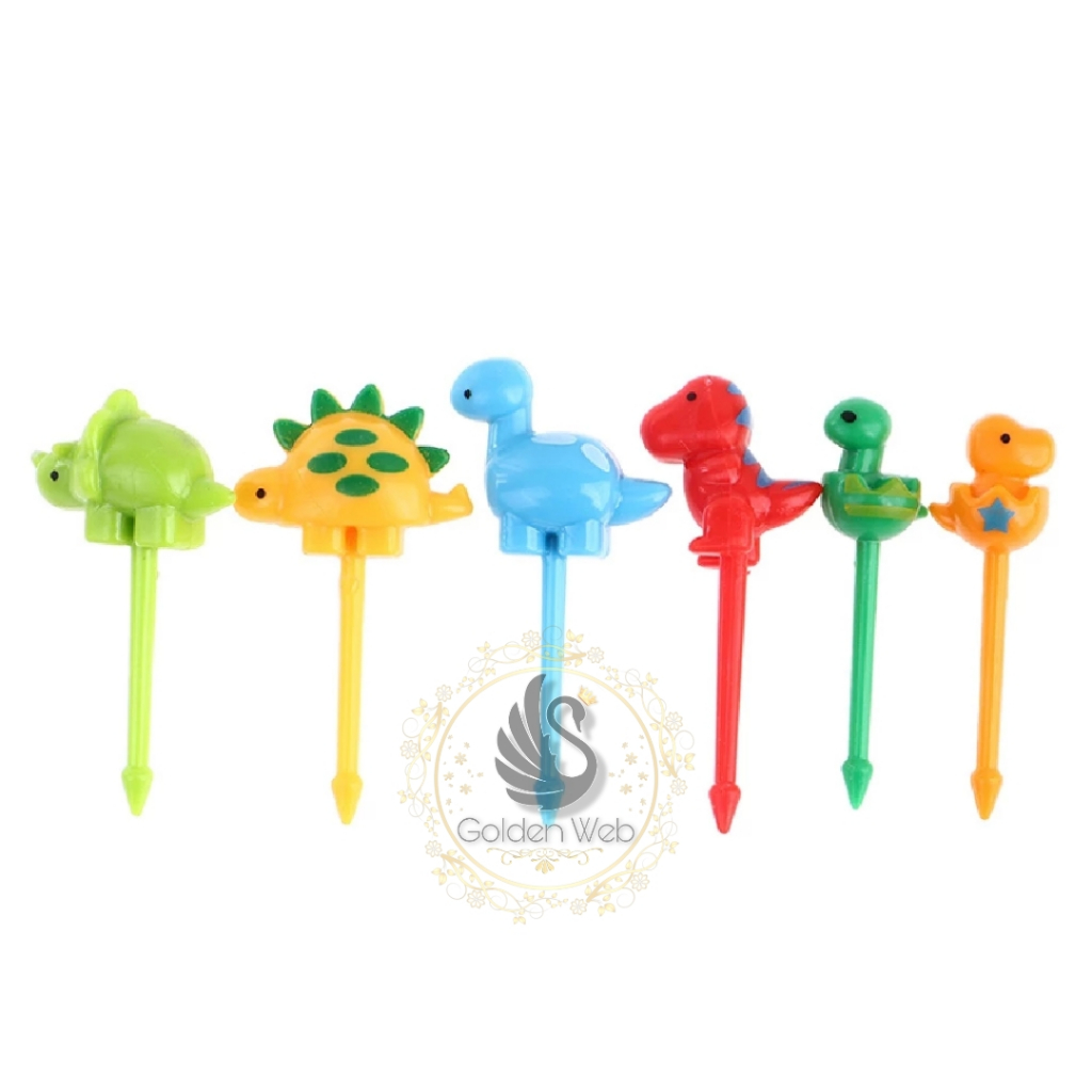 Jual Tusuk bento bentuk Dino 3D / Food Pick / Tusuk makanan / Bekal ...