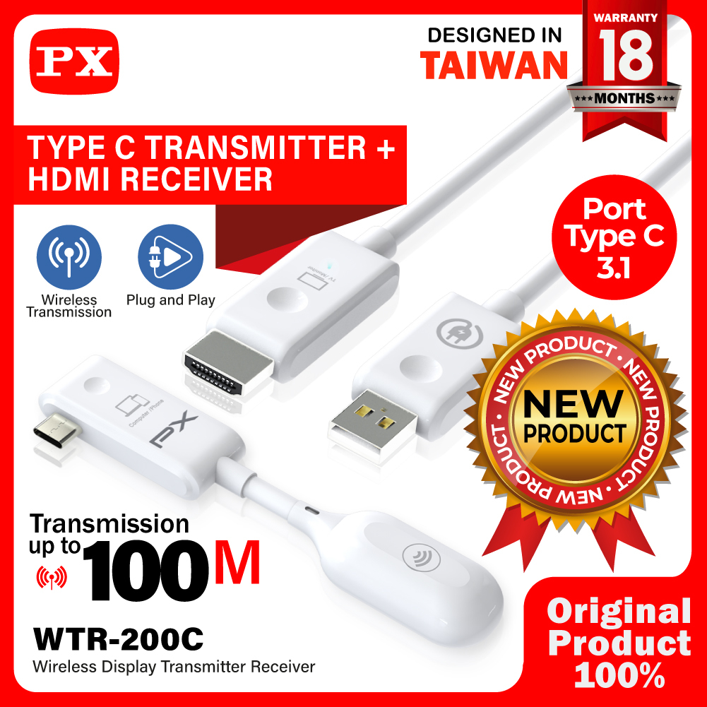 Jual USB Type C to HDMI Wireless Video Transmitter Receiver PX WTR-200C | Shopee Indonesia