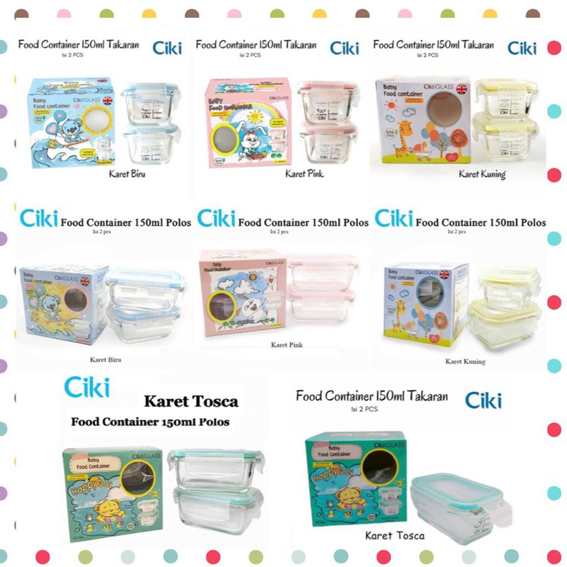 Jual CIKI Glass Baby Food Container isi 2pcs 150ml | Tempat Makan Kaca ...