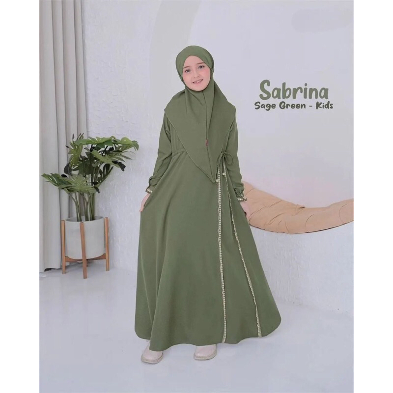 Jual Sabrina kids gamis anak perempuan tanggung bahan crinkle airflow ...