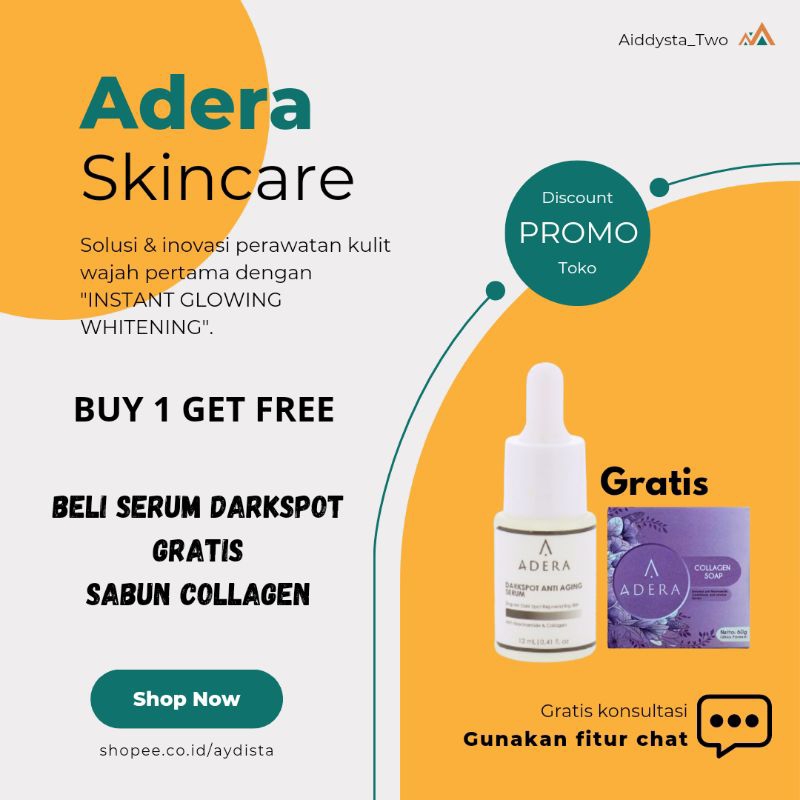 Jual Serum Flek Hitam ADERA Darkspot Anti Aging 100% ORIGINAL BPOM Gratis Sabun Collagen ...