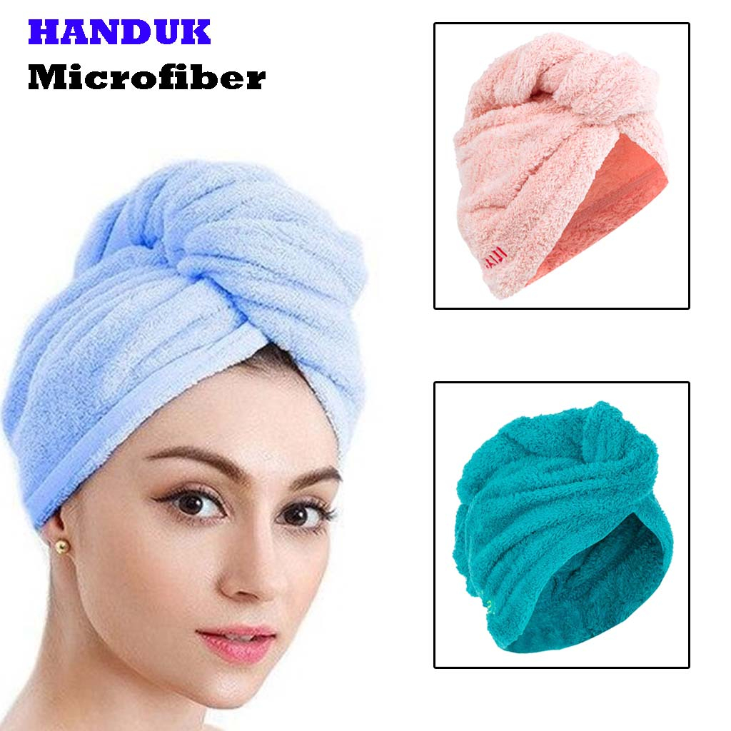 Jual Handuk Kepala Lembut Cepat Kering Rambut Renang Mandi ORIGINAL ...