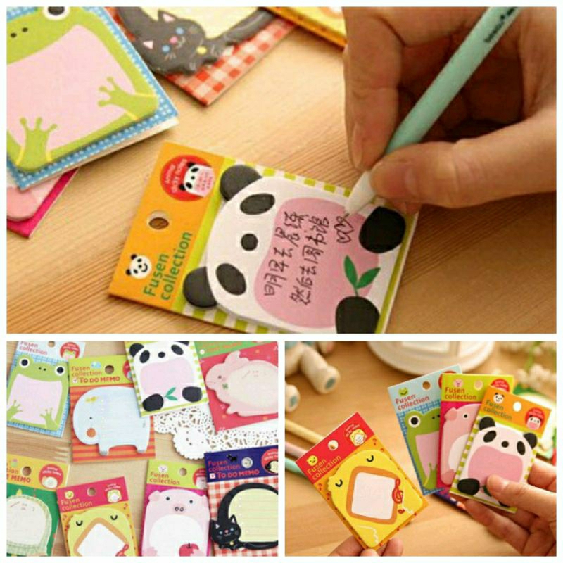 Jual Memo Note Mini Sticky Notes Karakter Notes Zoo Animal Buku Catatan ...