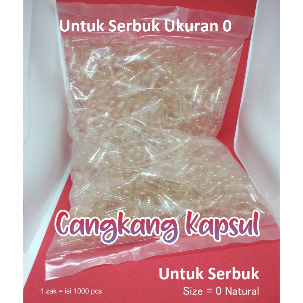 Jual Kapsul Kosong / Cangkang Kapsul Serbuk ukuran 0 - Natural / Bening ( isi 1000 caps ...