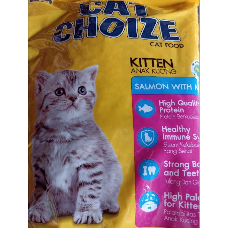 Jual cat Choice kuning salmon kitten cat food | Shopee Indonesia