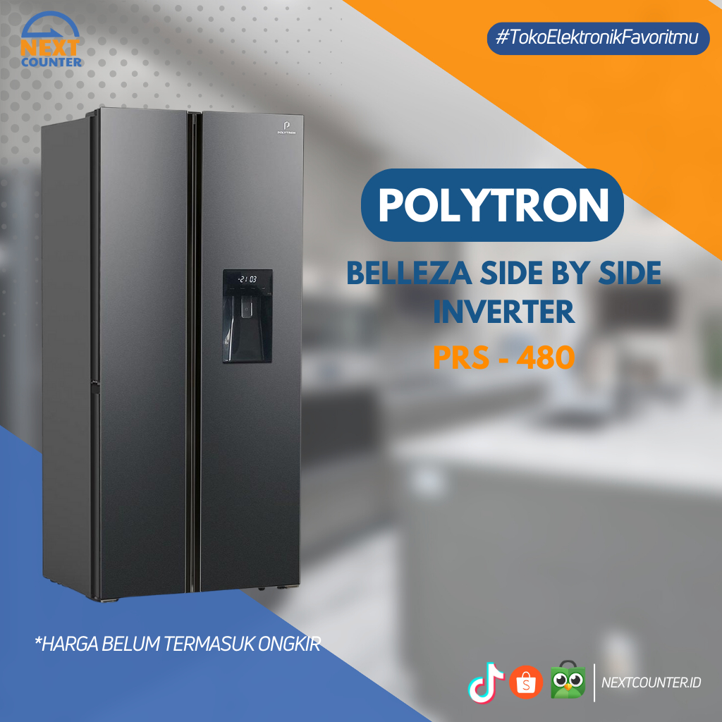 Jual KULKAS INVERTER POLYTRON BELLEZA SIDE BY SIDE PRS 480 | Shopee ...