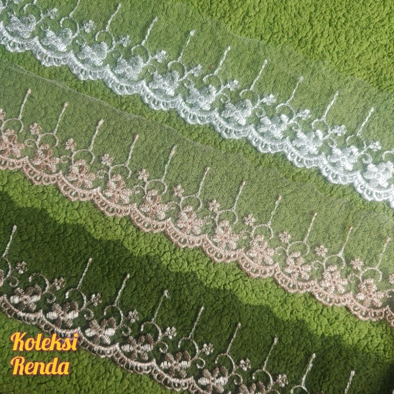Jual Renda tile lebar 7cm, renda tulle (per roll 15 yard) | Shopee ...