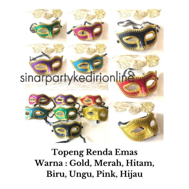 Jual Topeng Renda Emas (7 warna) /Topeng Pesta/Party Mask | Shopee ...