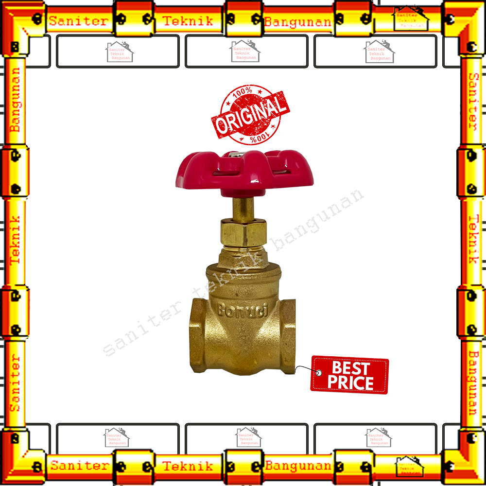 Jual Gate Valve Stop Kran Drat Dalam Kuningan Model Putar 1/2 Inch Bonuci | Shopee Indonesia